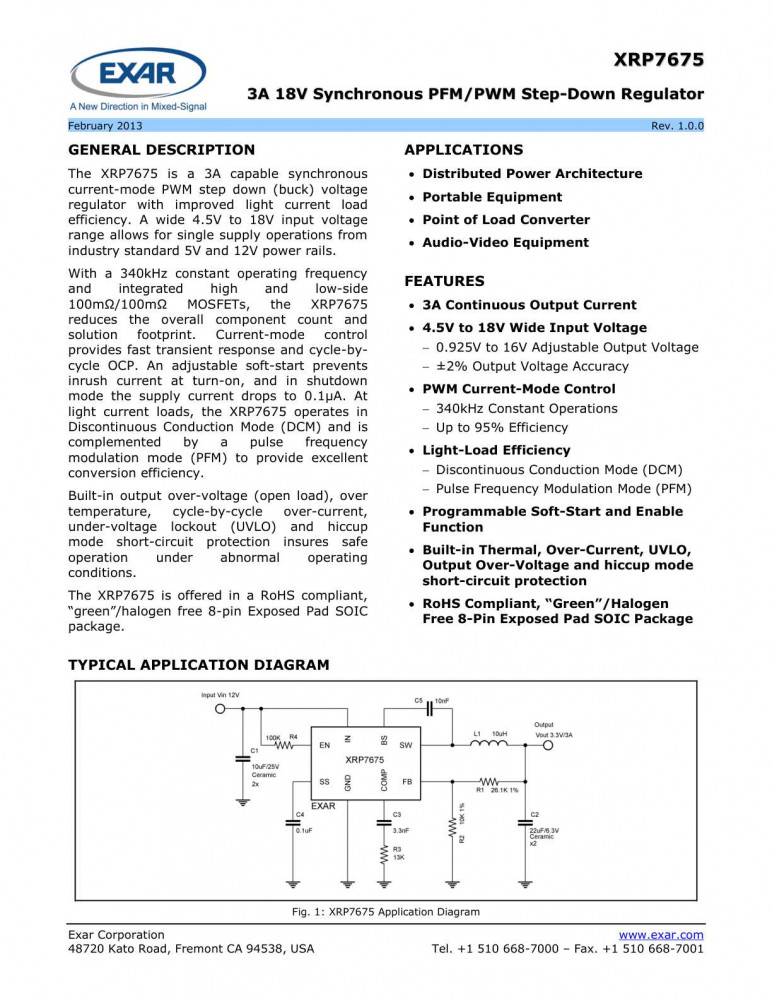 XRP7675 datasheet page 1