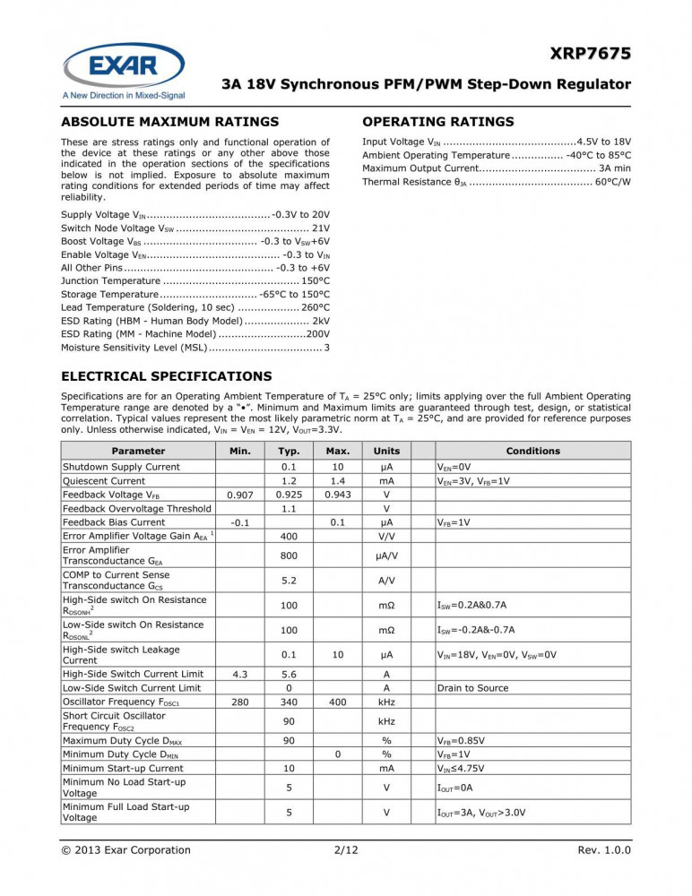 XRP7675 datasheet page 2