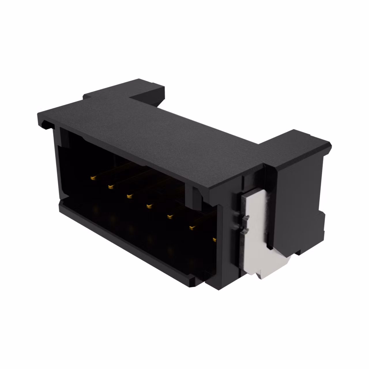 Micro-One Wire-to-Board Header, Right-Angle, 2.00mm Pitch, Single Row, Glow-Wire Capable, Surface Mount, 7 Circuits, Gold Plating, Black for sale