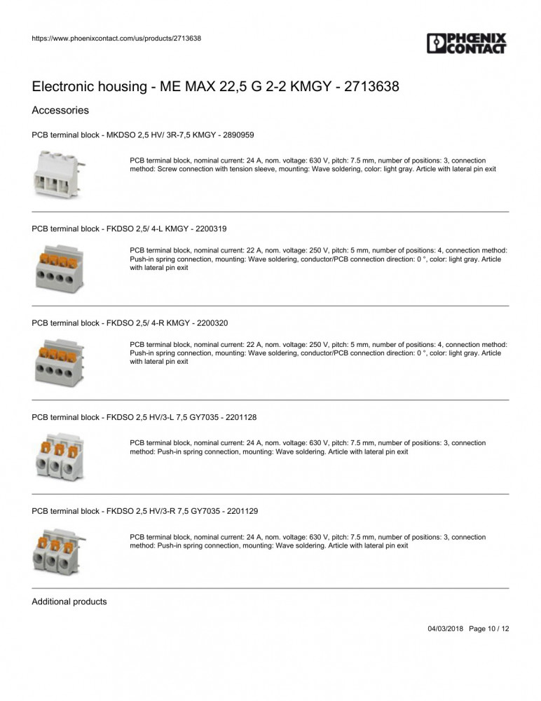 Phoenix Contact 2713638 technical document page 10