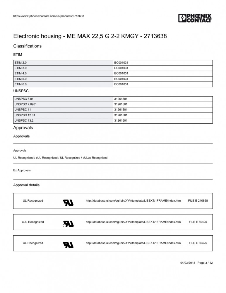 Phoenix Contact 2713638 technical document page 3