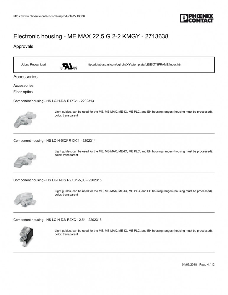 Phoenix Contact 2713638 technical document page 4