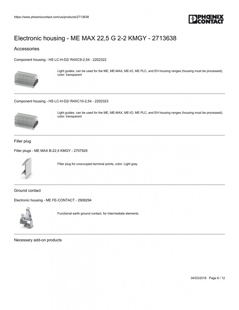 Phoenix Contact 2713638 technical document page 6