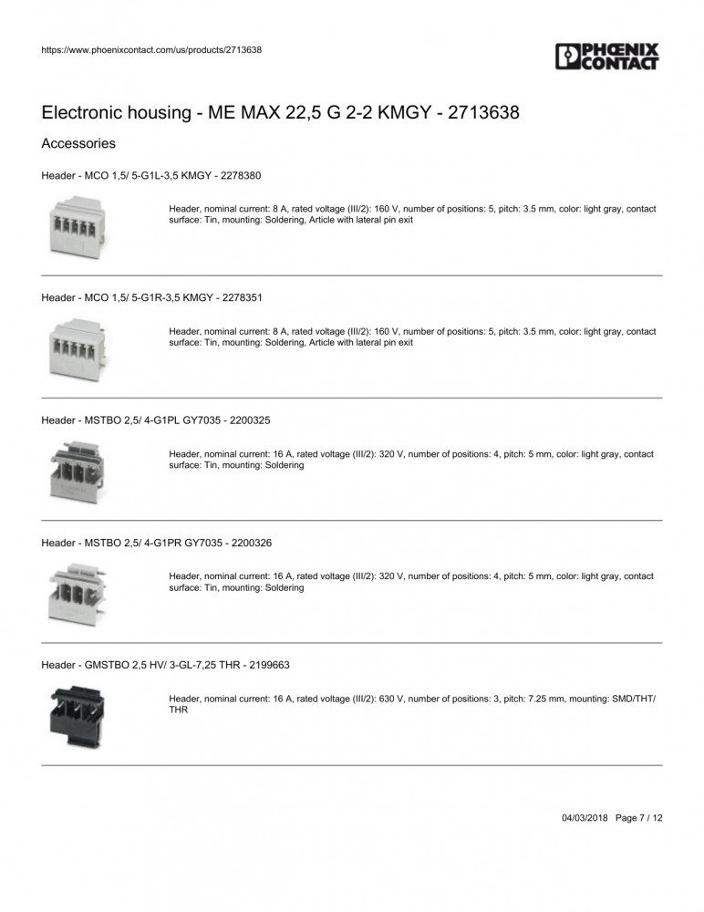 Phoenix Contact 2713638 technical document page 7