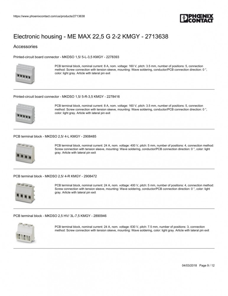 Phoenix Contact 2713638 technical document page 9