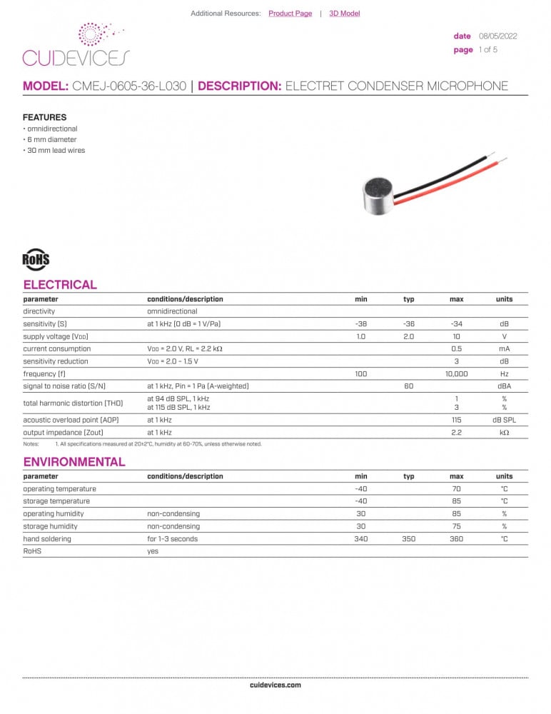 CMEJ-0605-36-L030 datasheet page 1