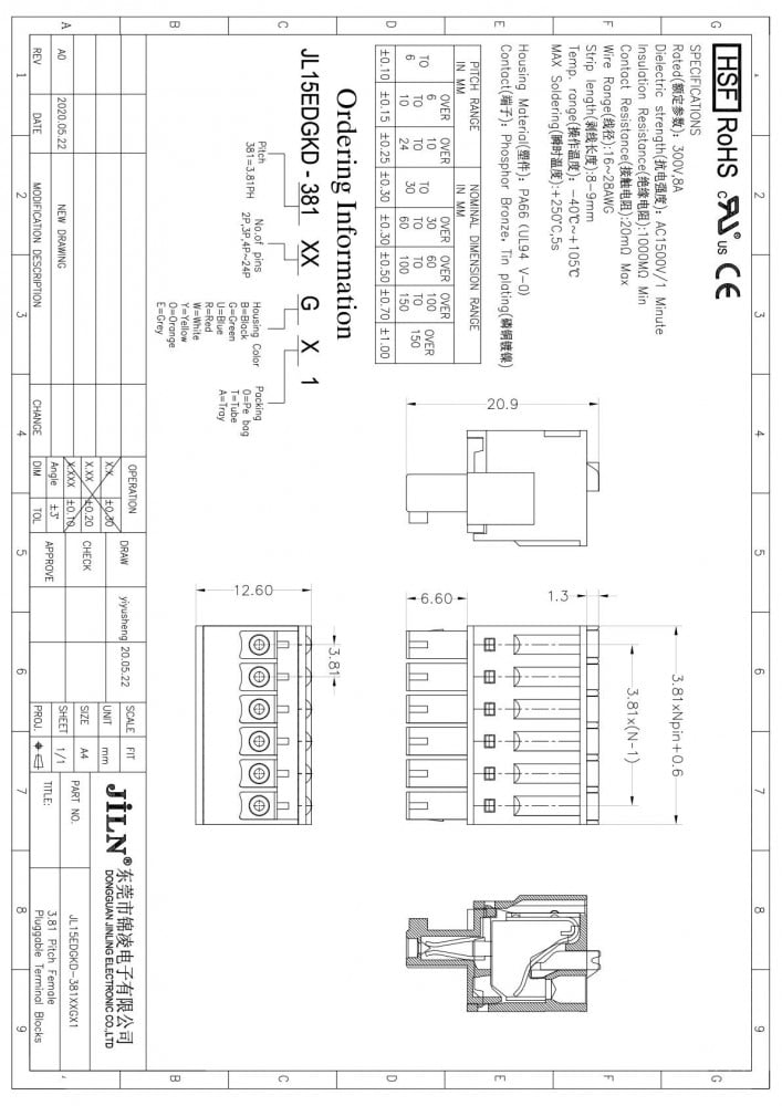 JILN JL15EDGKD-38106G01 technical drawing