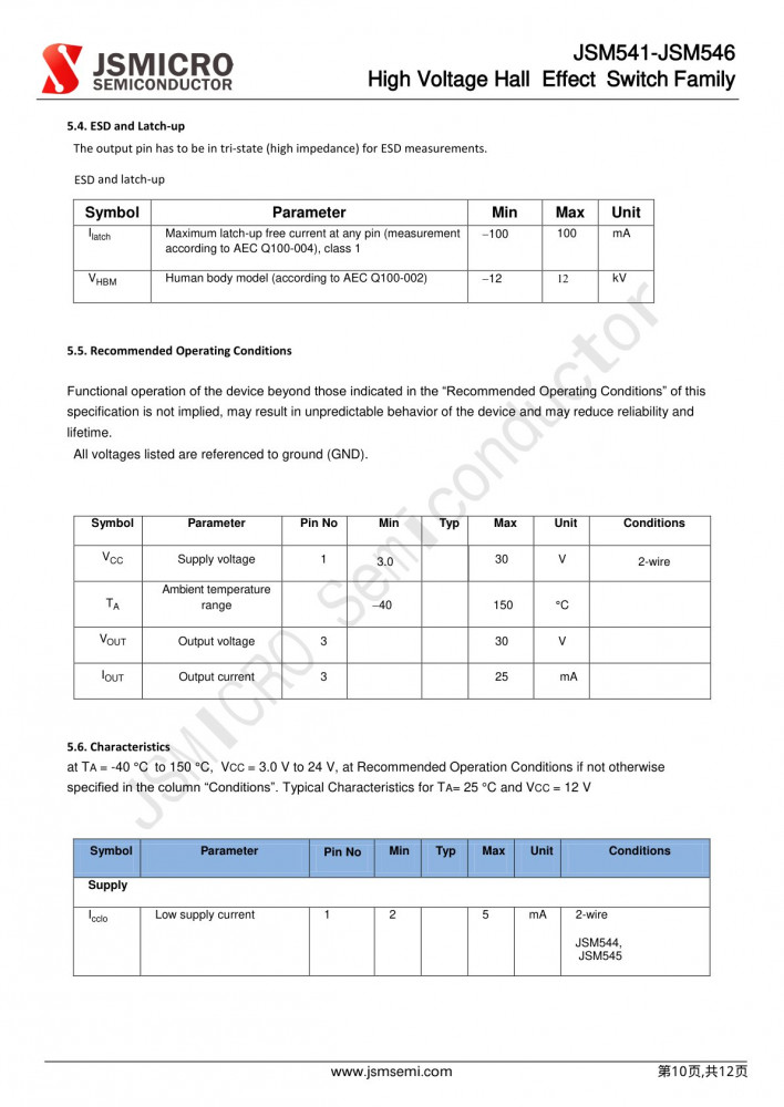 JSM545 datasheet page 10