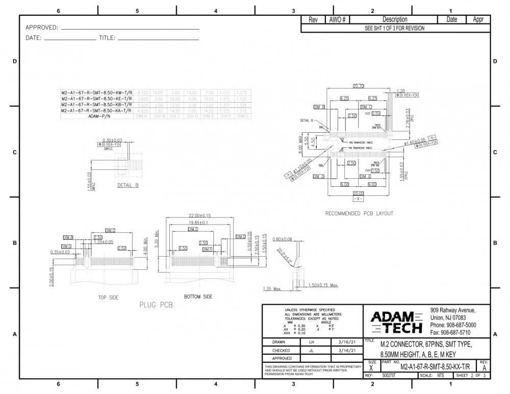 ADAM TECH M2 connector drawing page 2