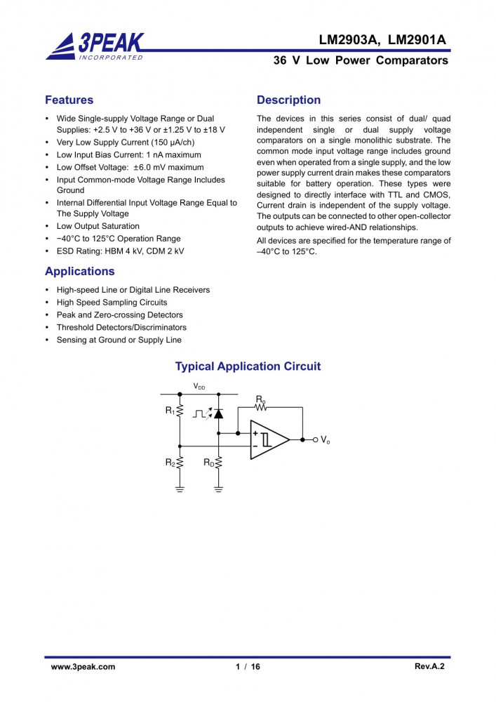 LM2903A datasheet page 1