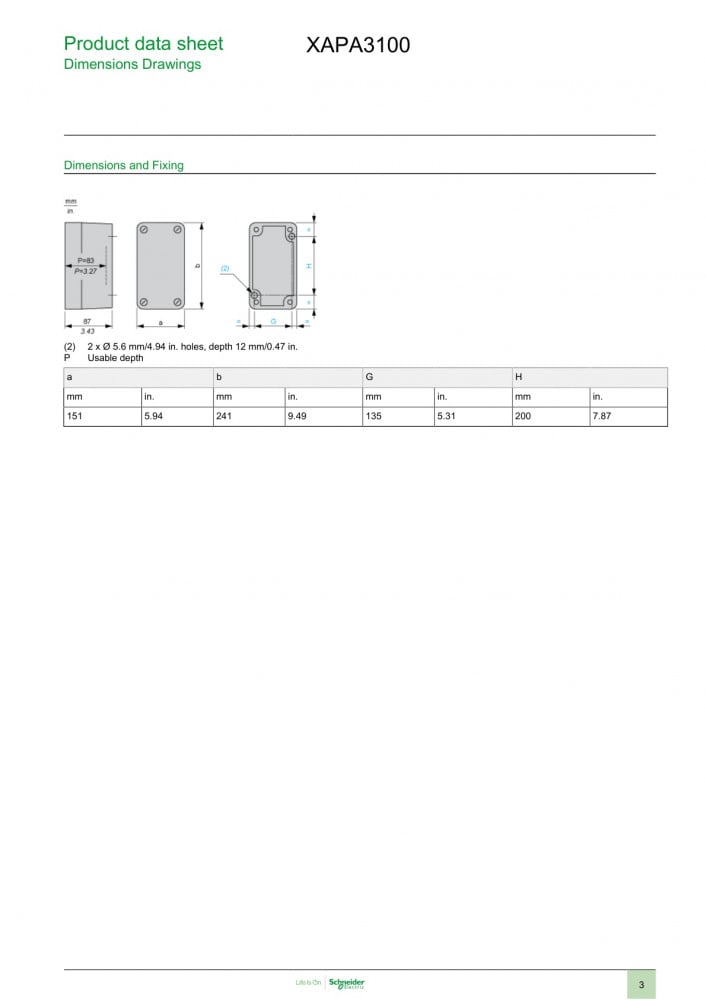 XAPA3100 technical document page 3