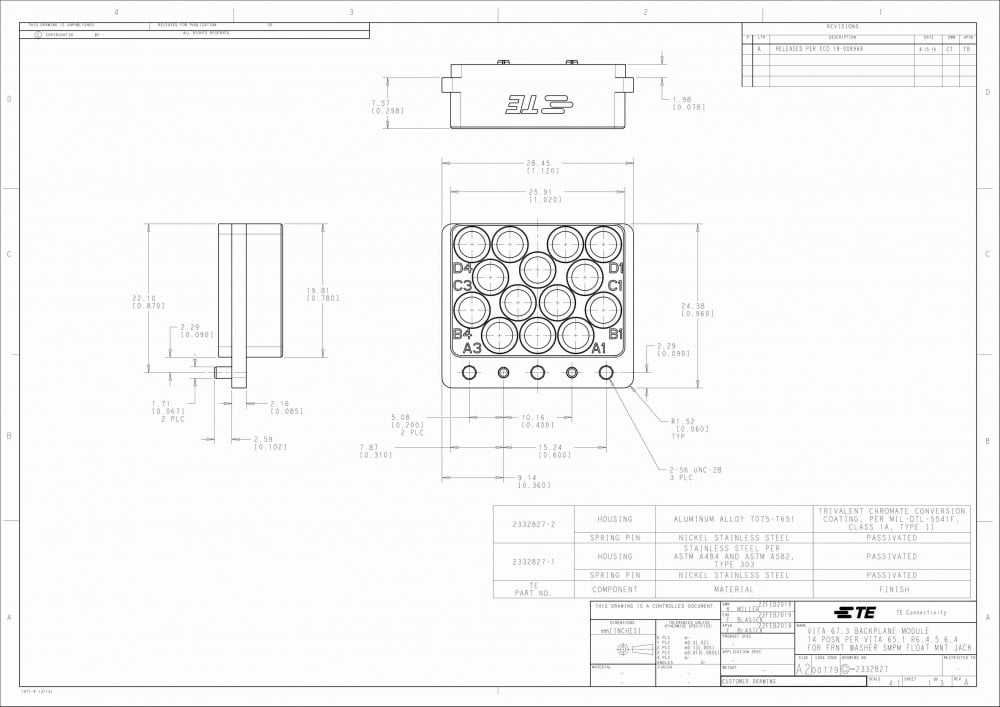 TE Connectivity 2332827-1 drawing page 1