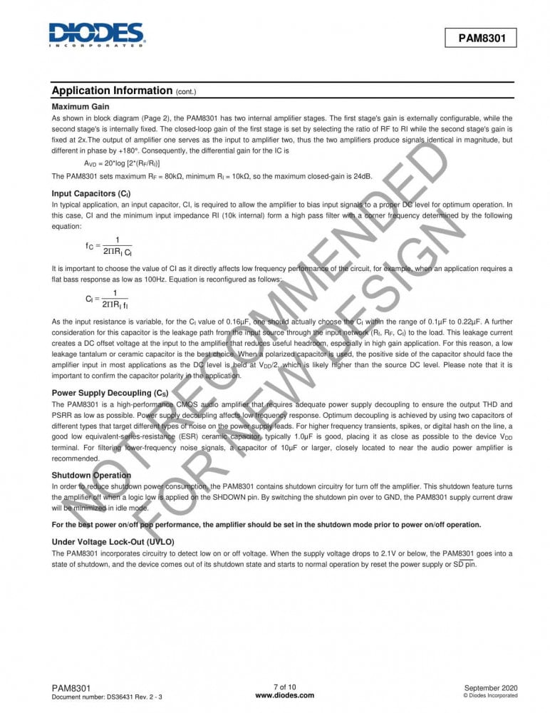 PAM8301AAF datasheet page 7