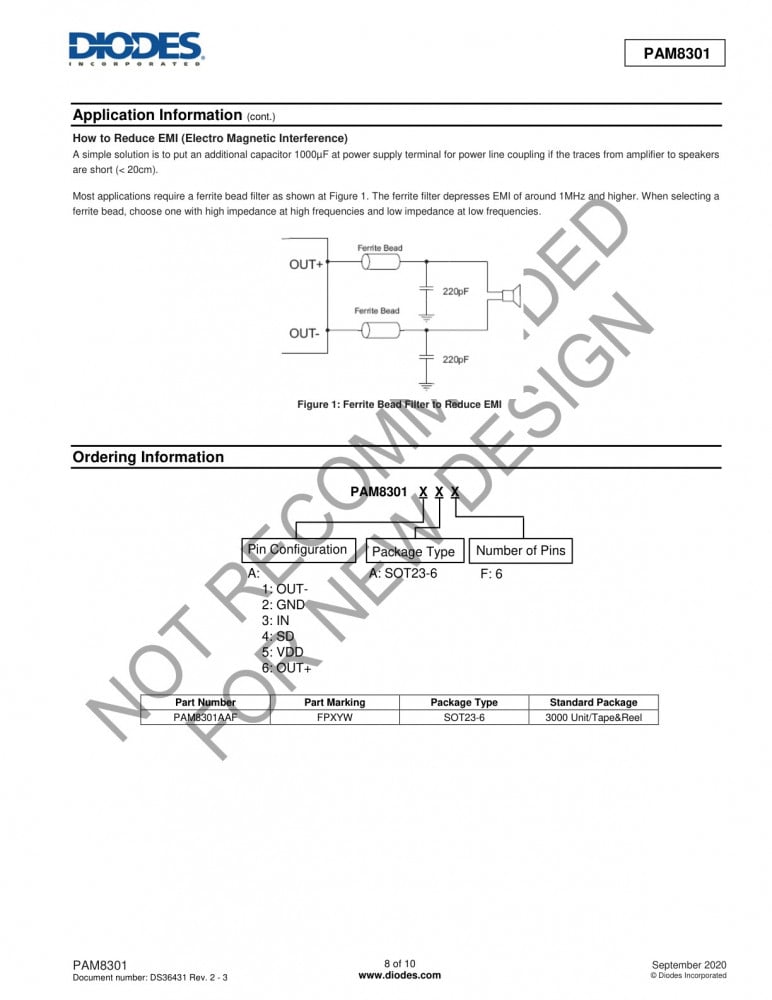 PAM8301AAF datasheet page 8