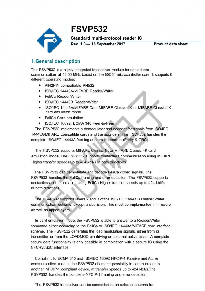 FSVP532 datasheet page 1
