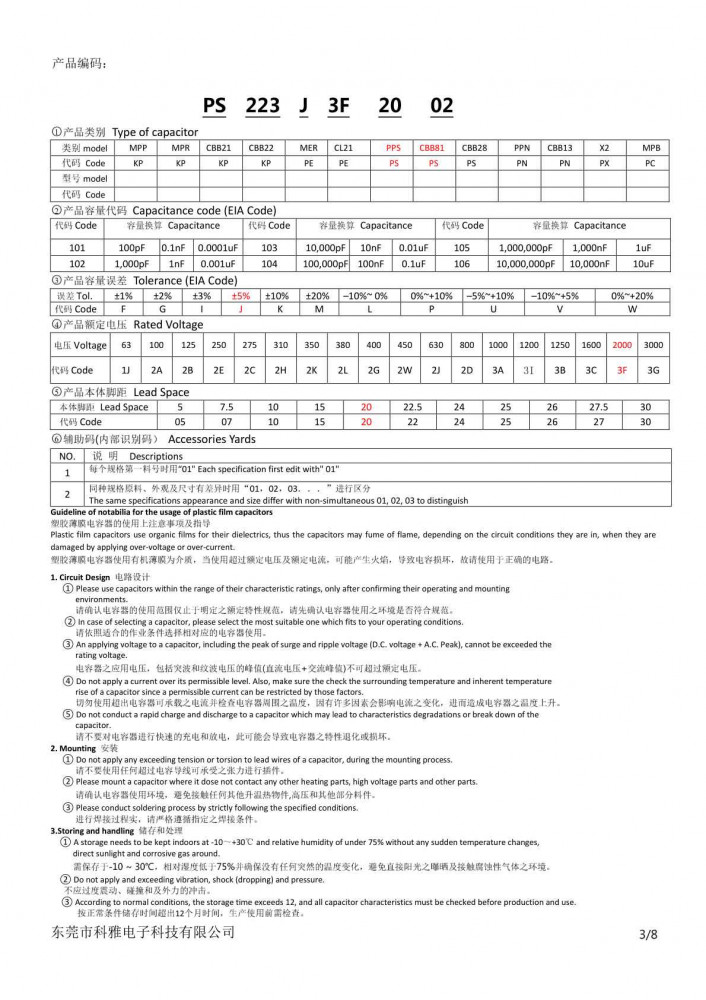 PS223J3F2002 specification page 3