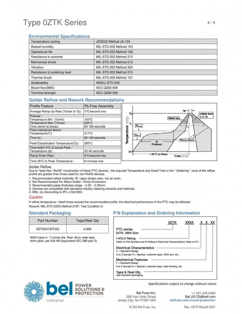 Bel Fuse 0ZTK0010FF2G datasheet page 4