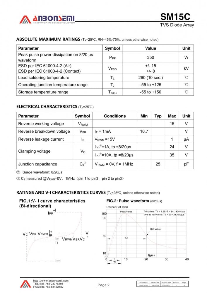 AnBon SM15C datasheet page 2