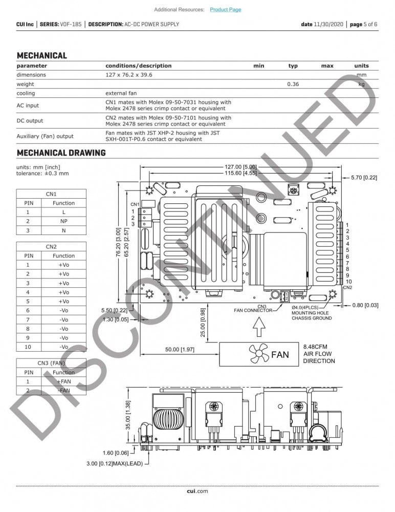 VOF-185 series datasheet page 5