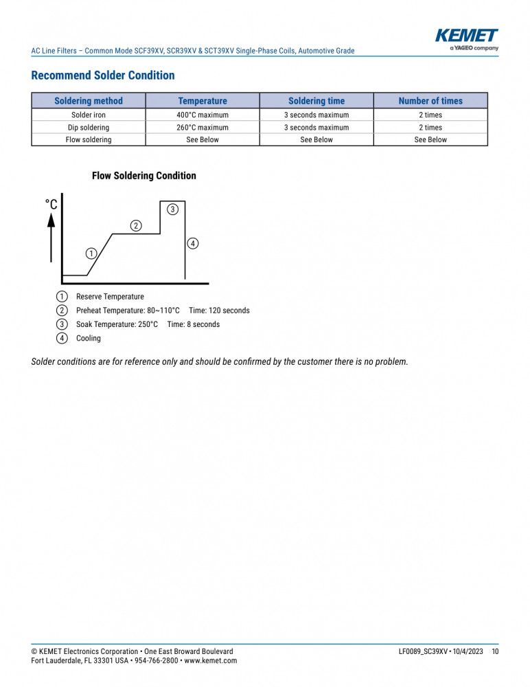 KEMET SCF39XV datasheet page 10