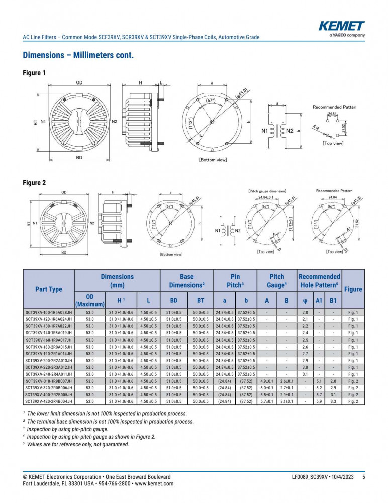 KEMET SCF39XV datasheet page 5