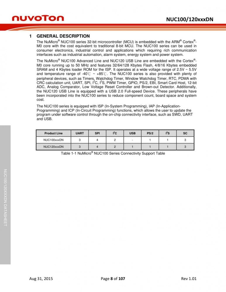 NUC120 datasheet page 8