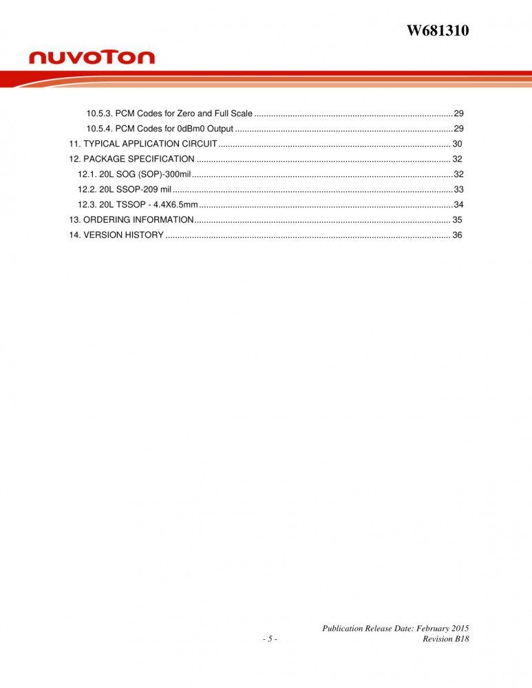W681310 datasheet page 5