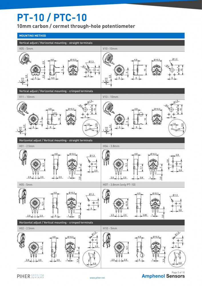 PT10MV10-251A2020-S technical document page 5