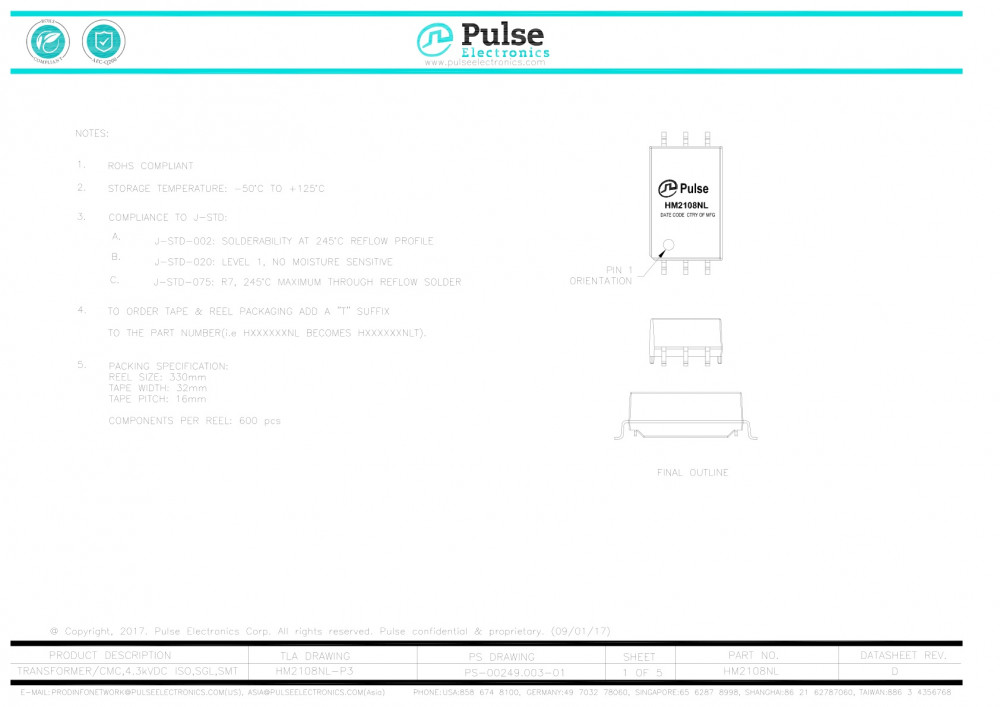 HM2108NL datasheet page 1