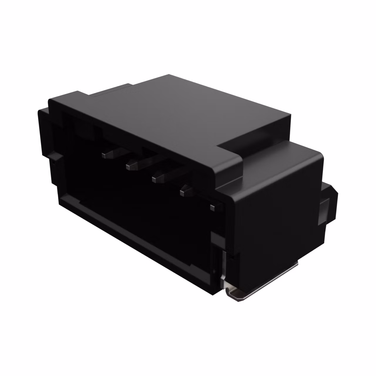 DuraClik Wire-to-Board Header, Single Row, Right-Angle, 5 Circuits, Tin (Sn) Plating, Black for sale