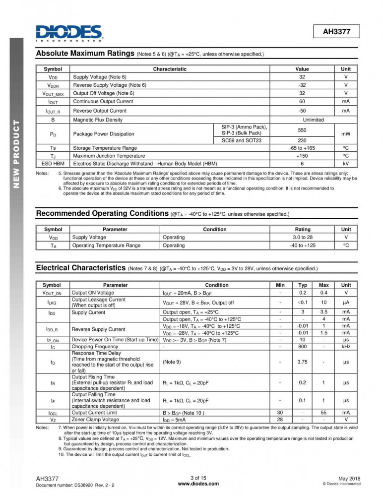 AH3377 datasheet page 3