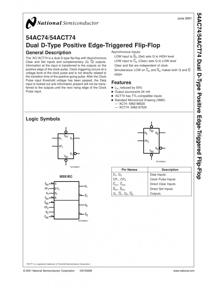 54ACT74 datasheet page 2
