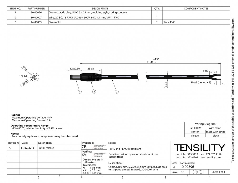 Tensility International 10-02396 product drawing