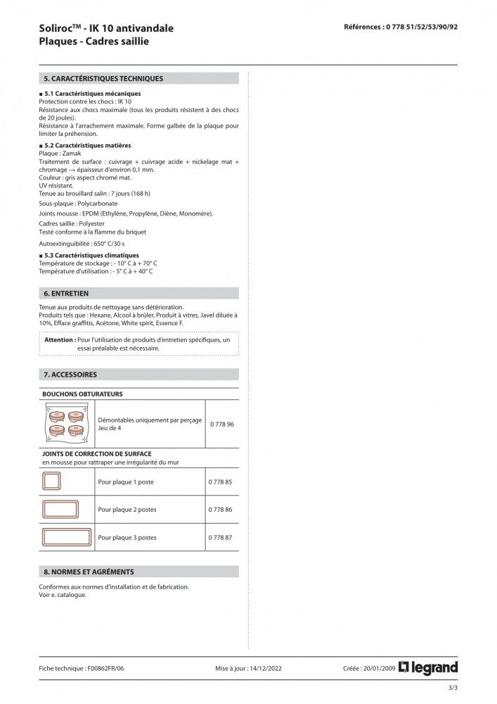 Legrand Soliroc technical document, page 3