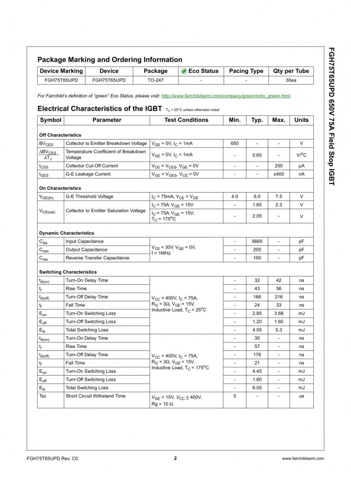 FGH75T65UPD datasheet page 2