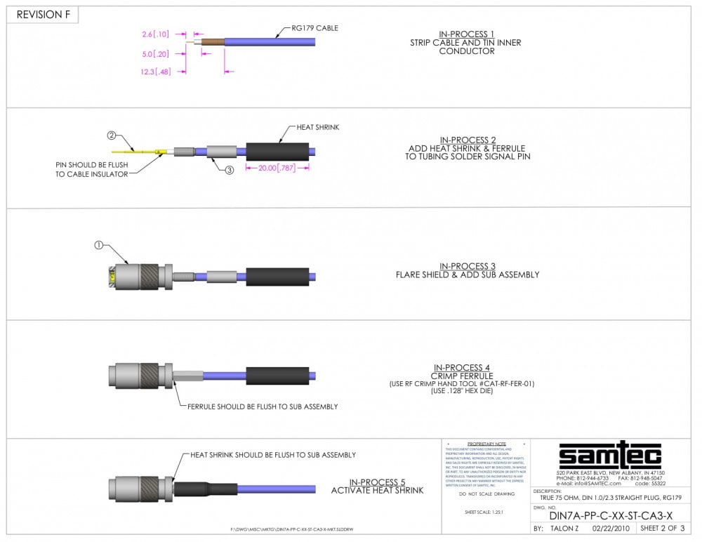 Samtec DIN7A technical drawing page 2