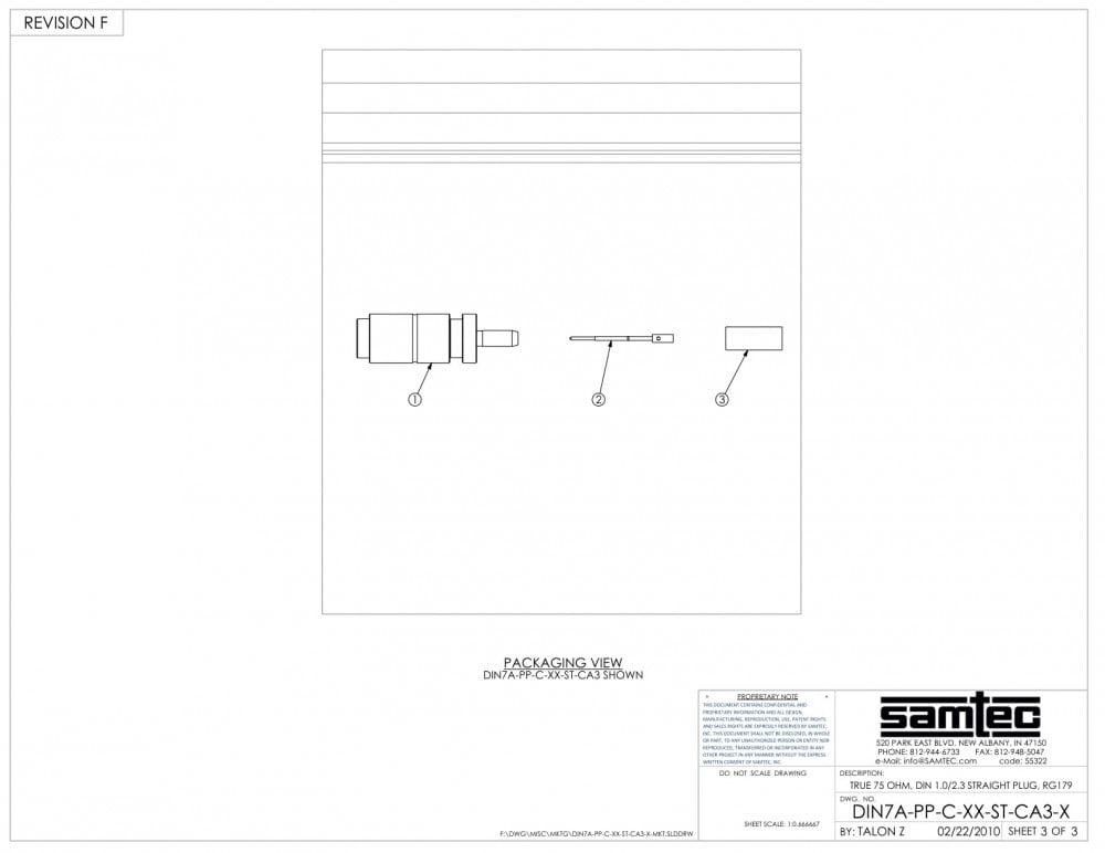 Samtec DIN7A packaging view