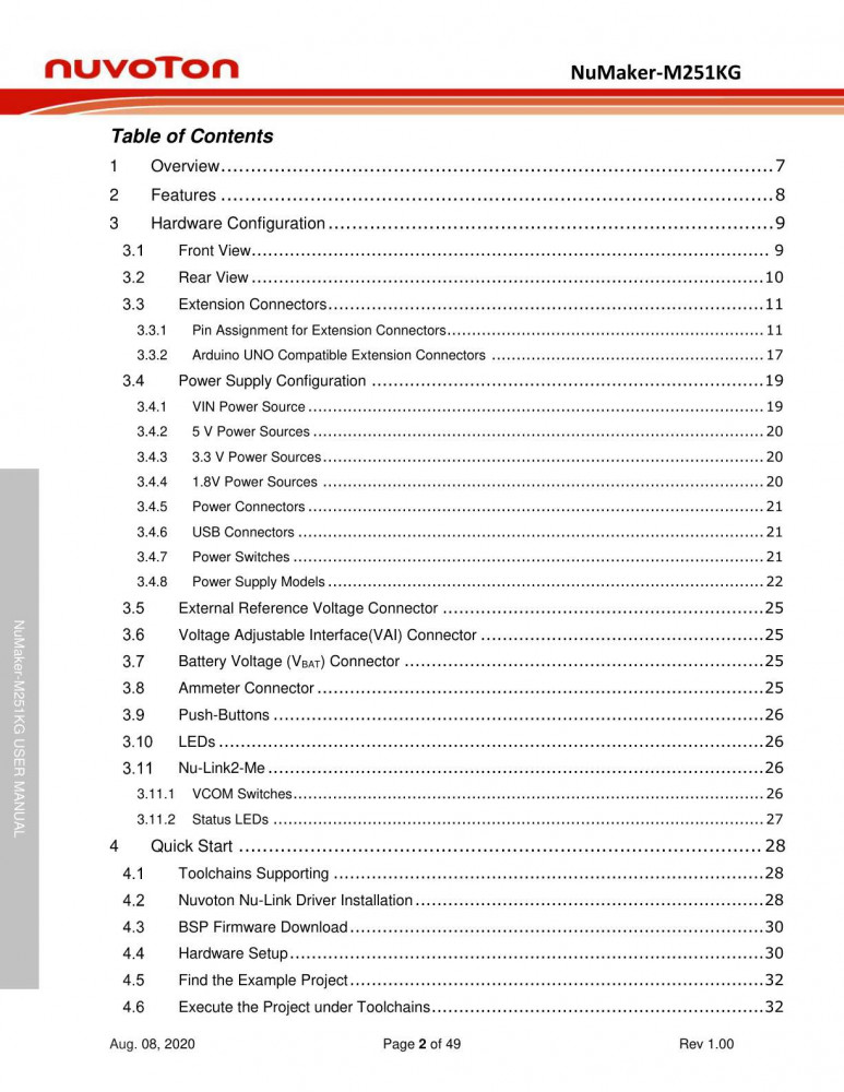 NuMaker-M251KG manual page 2