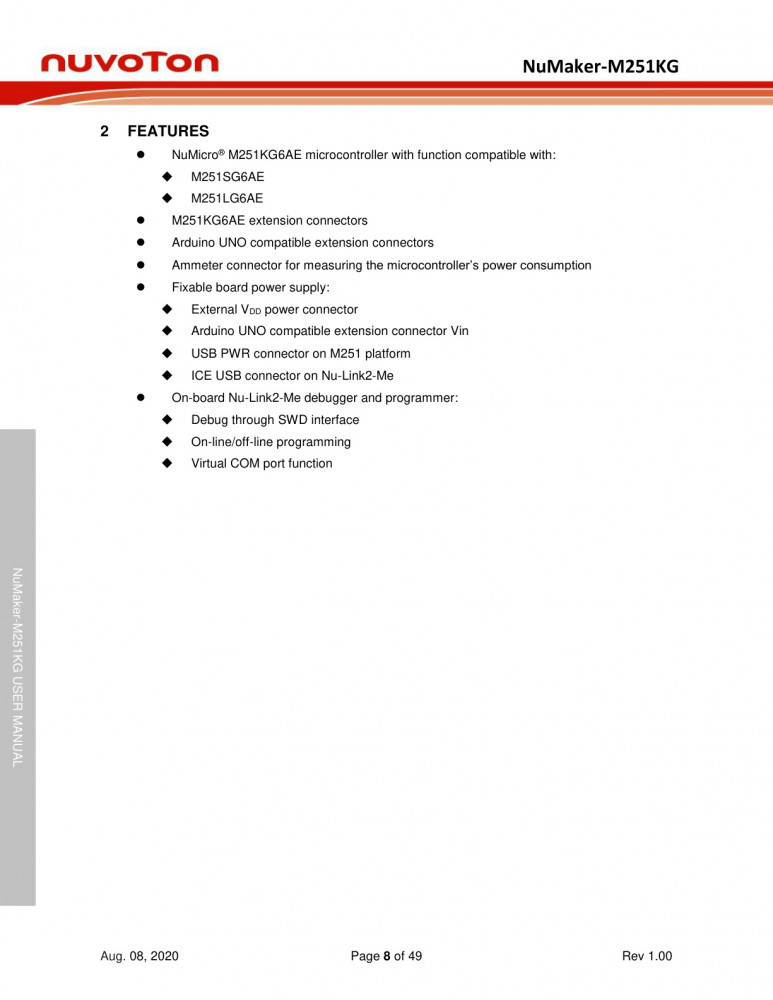 NuMaker-M251KG manual page 8
