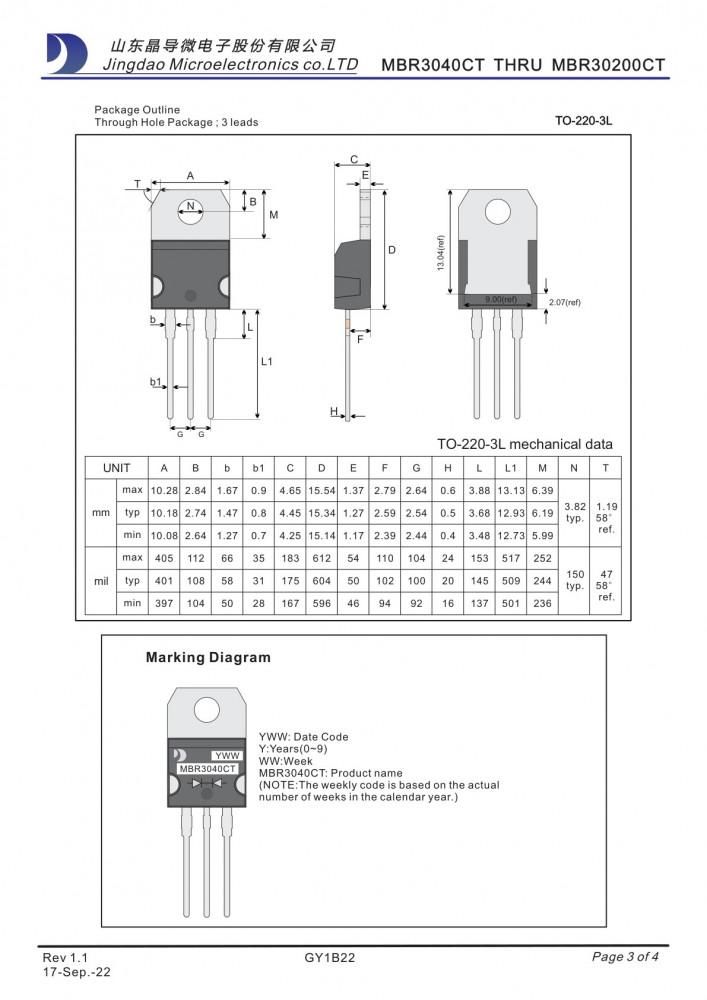 MBR30100CT datasheet page 3