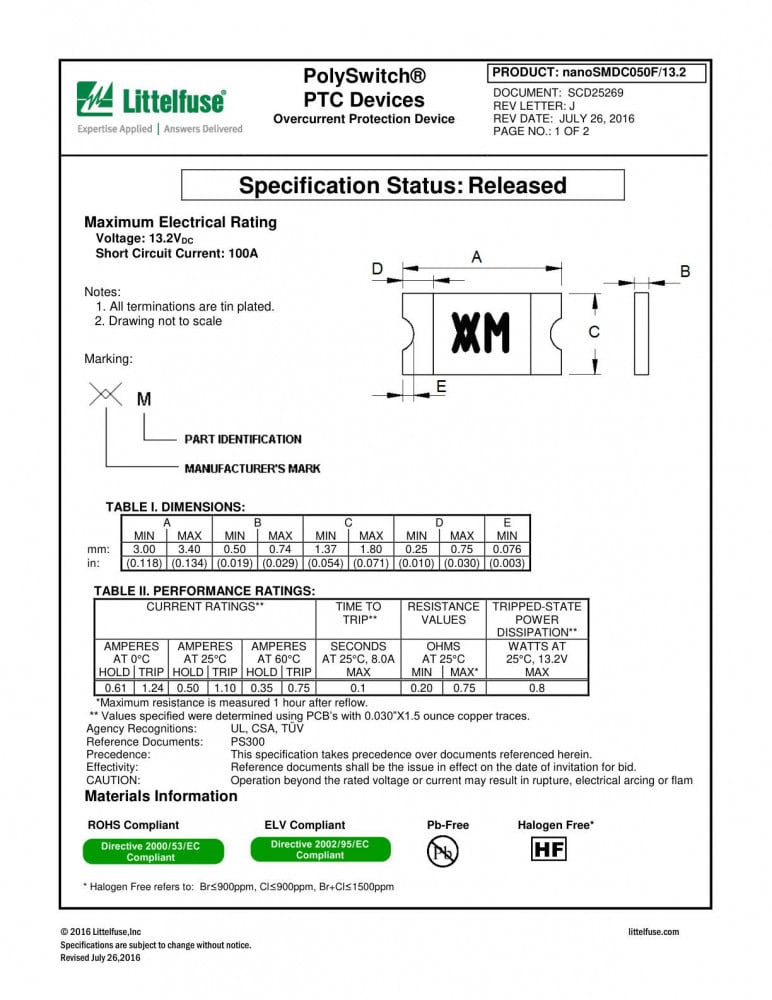 NANOSMDC050F/13.2-2 datasheet page 1