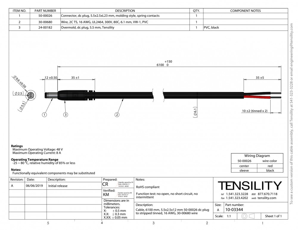 Tensility 10-03344 product drawing preview