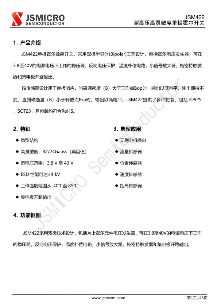JSM422 datasheet page 1