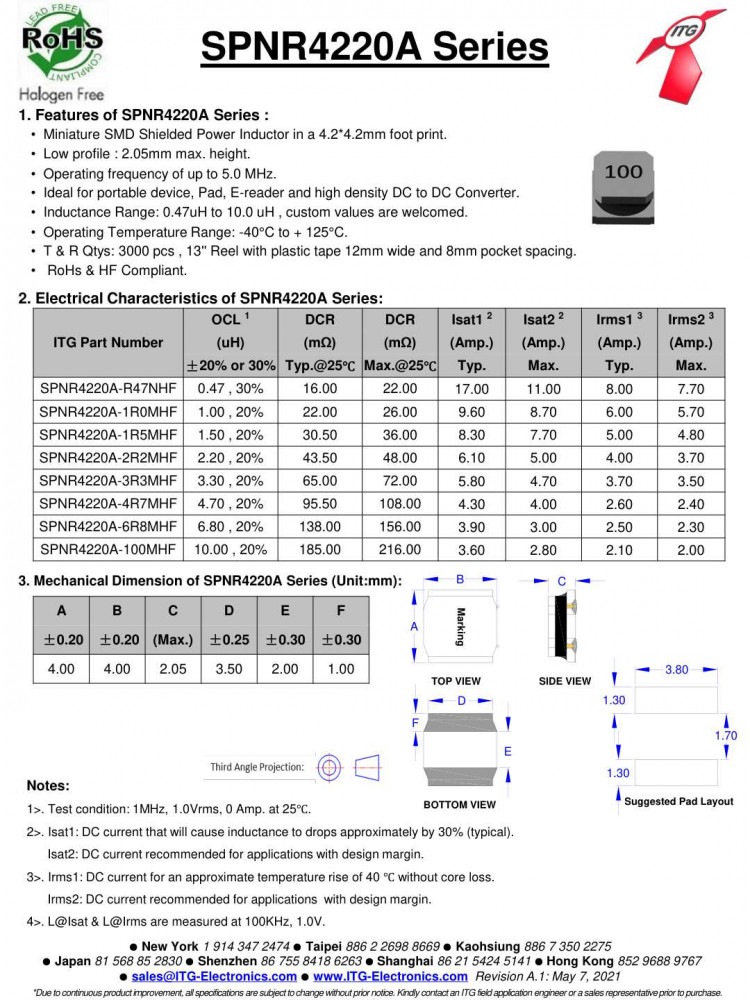 SPNR4220A technical document, page 1