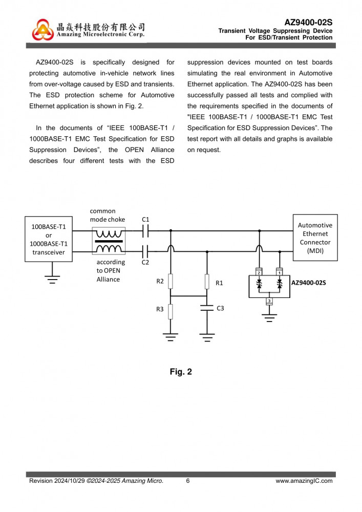 AZ9400-02S technical document page 6