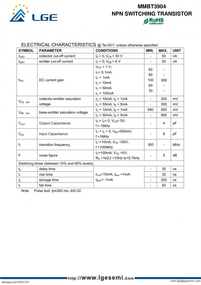 MMBT3904 1AM datasheet page 2