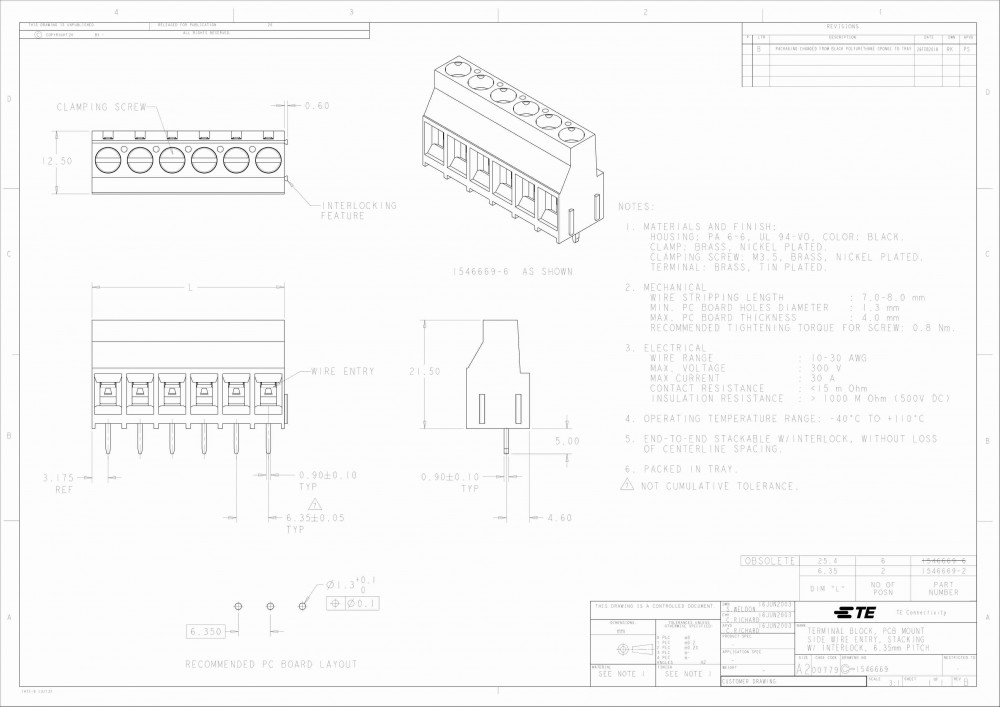 TE Connectivity 1546669-2 technical drawing