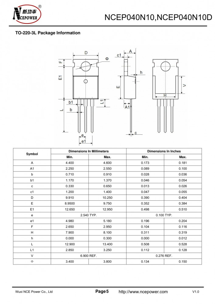 NCEP040N10D datasheet page 5