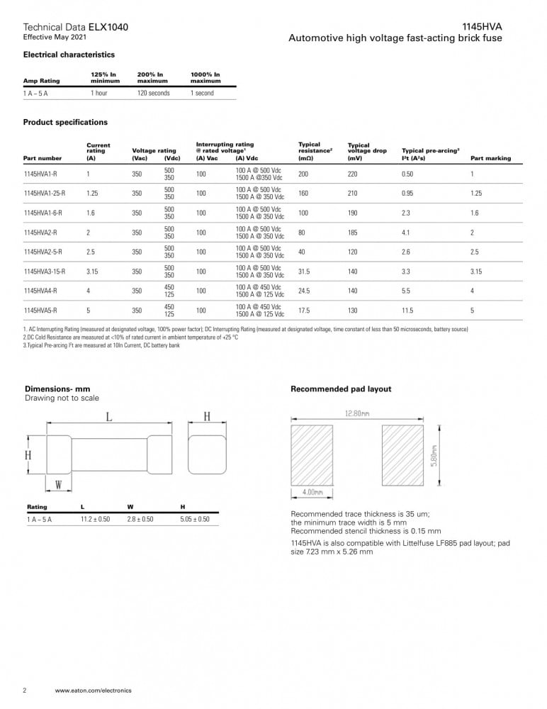 EATON 1145HVA product document page 2