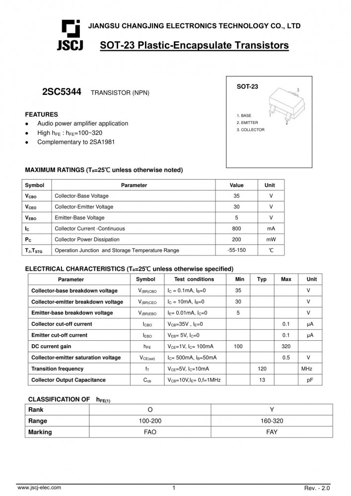 2SC5344 datasheet page 1